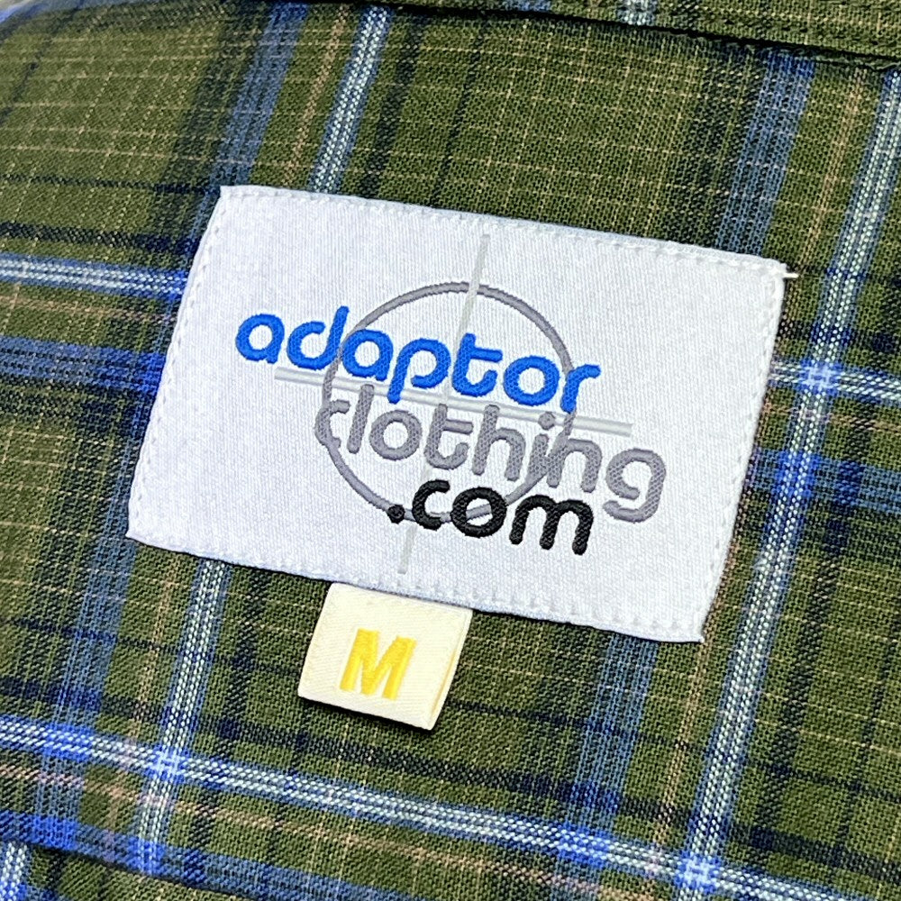 Adaptor Clothing Check Short Sleeve Button Down Shirt Olive