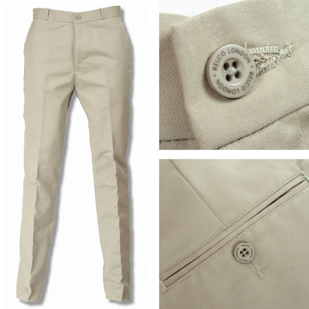 Relco Mod Retro Sta Press Trousers Navy / Burgundy / Black / Khaki ...
