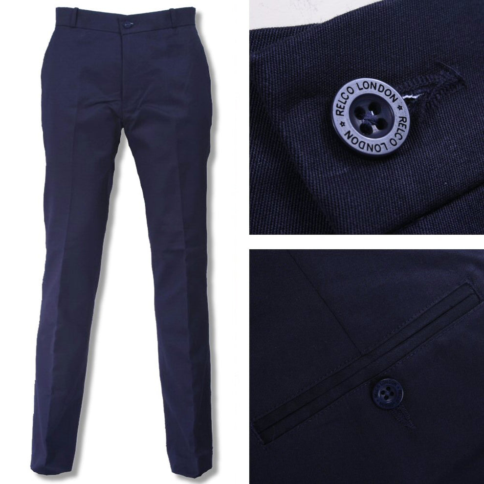 Relco Mod Retro Sta Press Trousers Navy / Burgundy / Black / Khaki ...